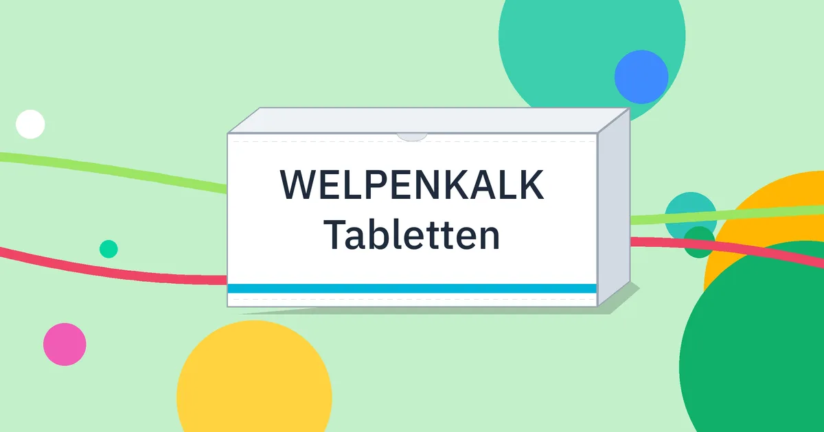 Symbolbild: Packung mit der Aufschrift WELPENKALK Tabletten (PZN 08535048) – Verfügbarkeit und Bezug in Apotheken in Frankfurt am Main