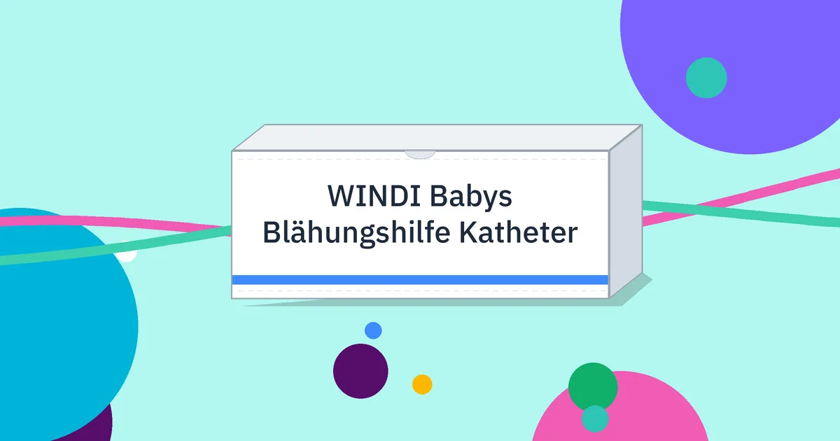 Symbolbild: Packung mit der Aufschrift WINDI Babys Blähungshilfe Katheter (PZN 11486738) – Verfügbarkeit und Bezug in Apotheken in Frankfurt am Main
