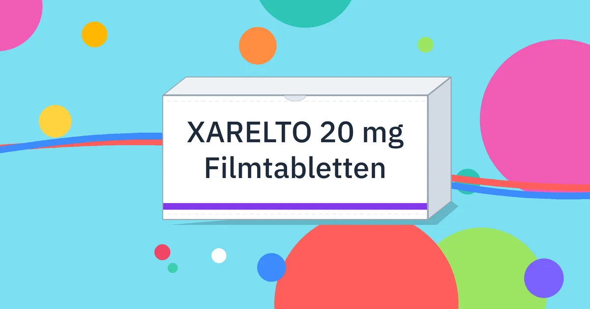 Symbolbild: Packung mit der Aufschrift XARELTO 20 mg Filmtabletten (PZN 10393644) – Verfügbarkeit und Bezug in Apotheken in Frankfurt am Main