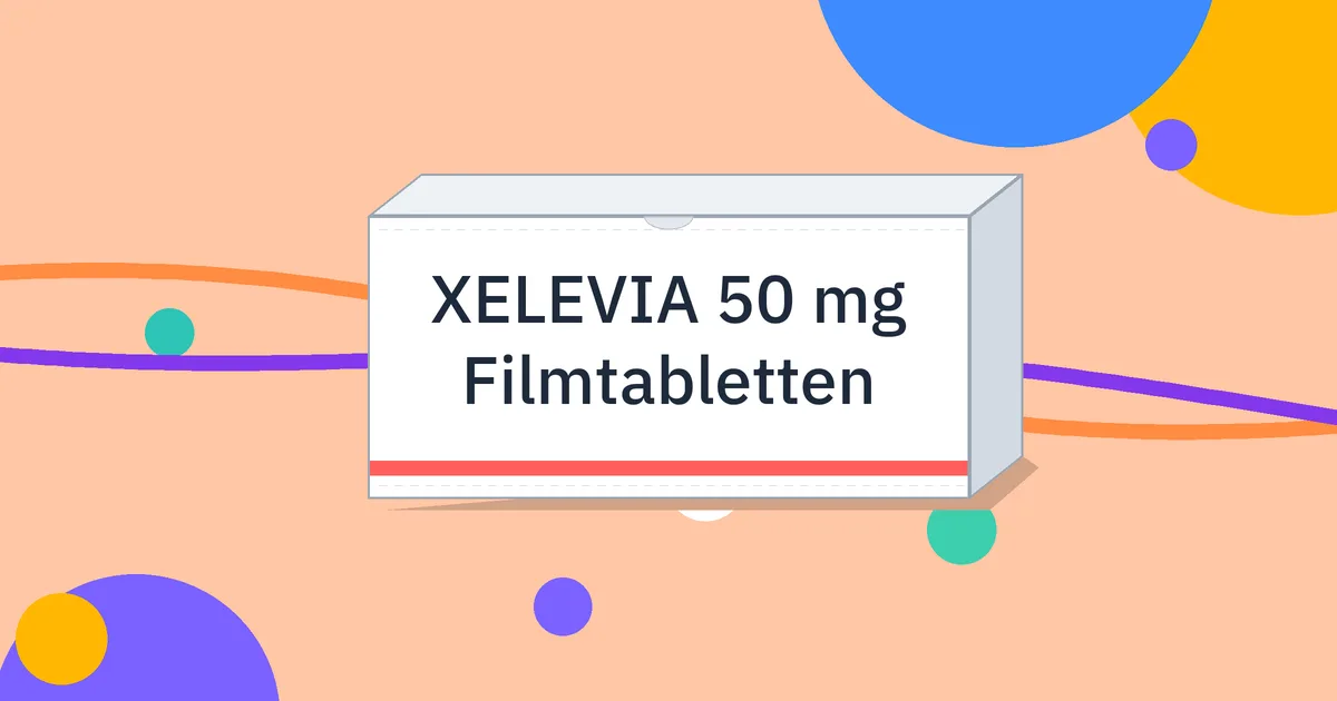 Symbolbild: Packung mit der Aufschrift XELEVIA 50 mg Filmtabletten (PZN 09517727) – Verfügbarkeit und Bezug in Apotheken in Frankfurt am Main