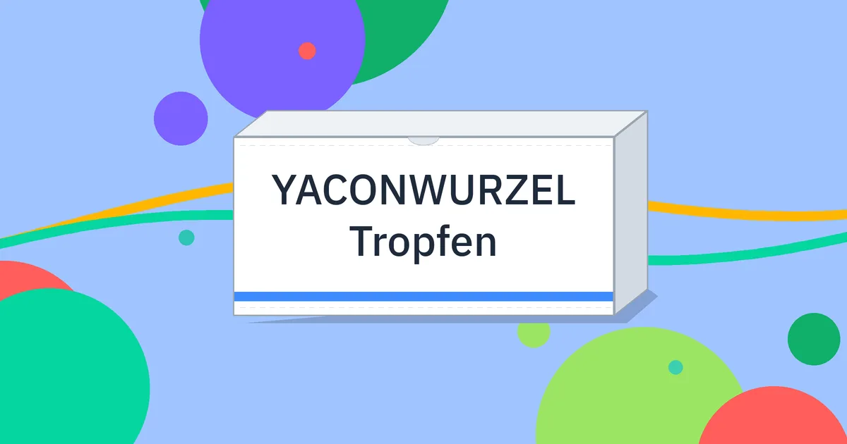 Symbolbild: Packung mit der Aufschrift YACONWURZEL Tropfen (PZN 16571578) – Verfügbarkeit und Bezug in Apotheken in Frankfurt am Main