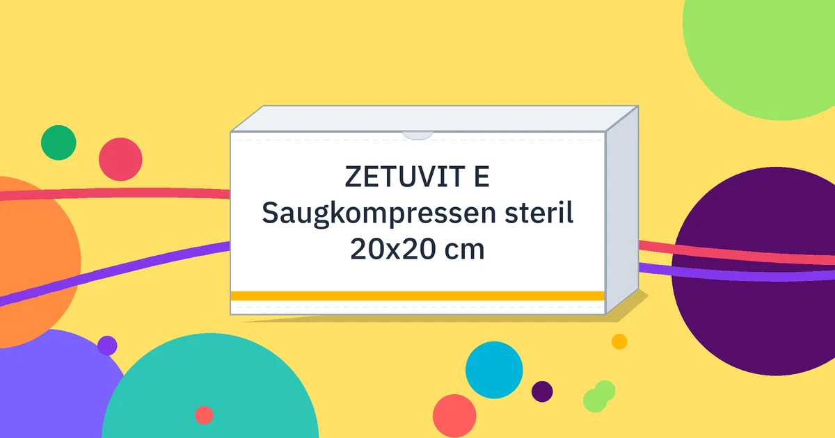 Symbolbild: Packung mit der Aufschrift ZETUVIT E Saugkompressen steril 20x20 cm (PZN 19289345) – Verfügbarkeit und Bezug in Apotheken in Frankfurt am Main
