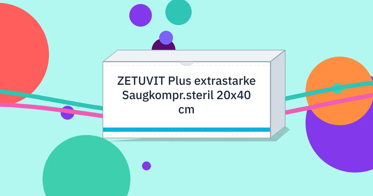 Symbolbild: Packung mit der Aufschrift ZETUVIT Plus extrastarke Saugkompr.steril 20x40 cm (PZN 17908956) – Verfügbarkeit und Bezug in Apotheken in Frankfurt am Main