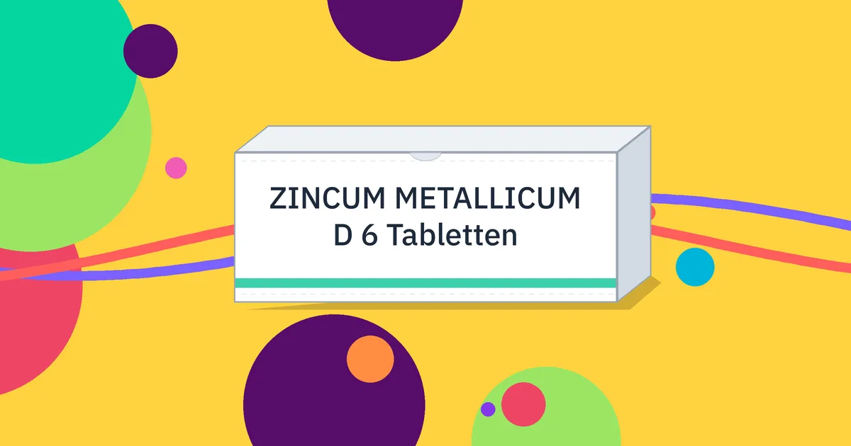 Symbolbild: Packung mit der Aufschrift ZINCUM METALLICUM D 6 Tabletten (PZN 01789202) – Verfügbarkeit und Bezug in Apotheken in Frankfurt am Main
