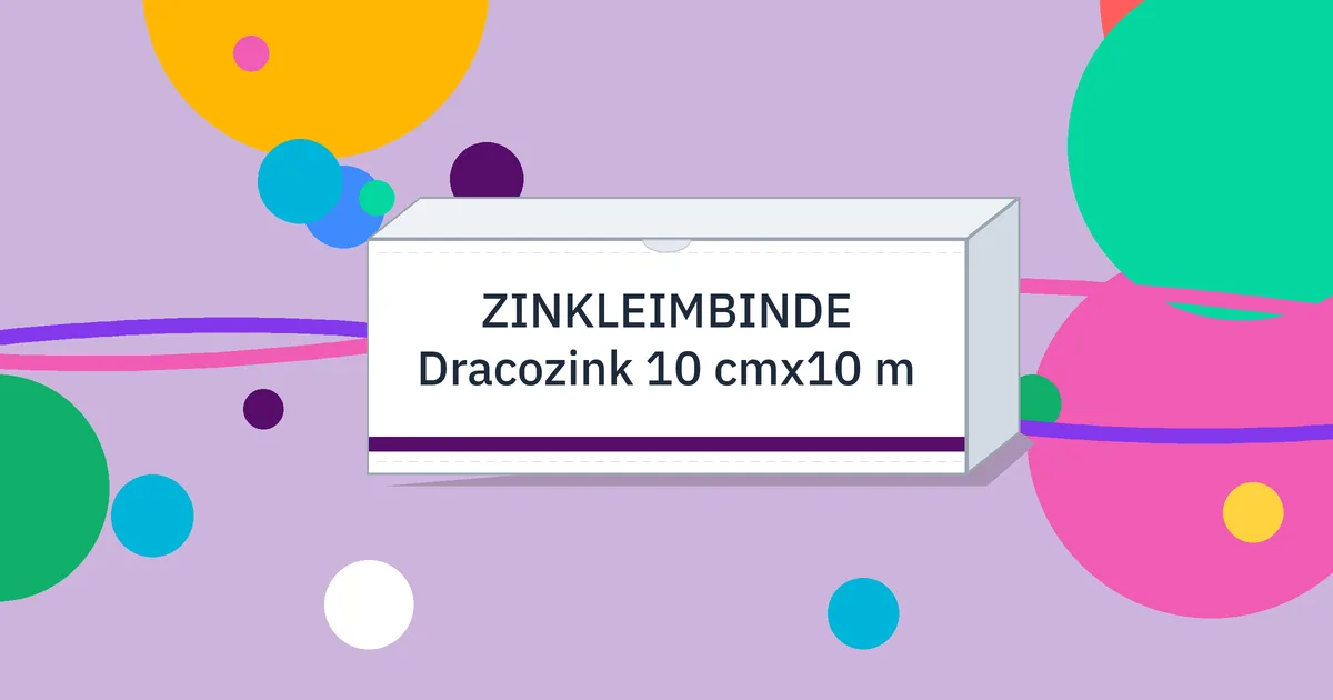 Symbolbild: Packung mit der Aufschrift ZINKLEIMBINDE Dracozink 10 cmx10 m (PZN 00592041) – Verfügbarkeit und Bezug in Apotheken in Frankfurt am Main