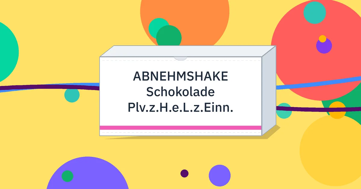 Symbolbild: Packung mit der Aufschrift ABNEHMSHAKE Schokolade Plv.z.H.e.L.z.Einn. (PZN 20098188) – Verfügbarkeit und Bezug in Apotheken in Frankfurt am Main