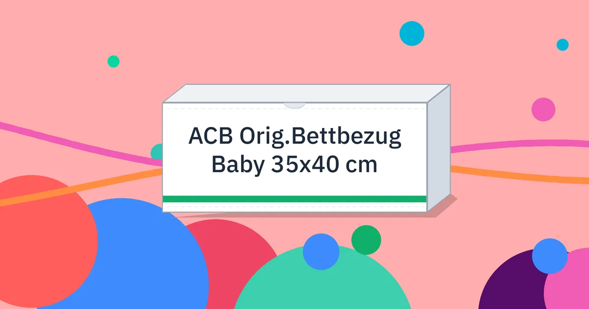 Symbolbild: Packung mit der Aufschrift ACB Orig.Bettbezug Baby 35x40 cm (PZN 00907036) – Verfügbarkeit und Bezug in Apotheken in Frankfurt am Main