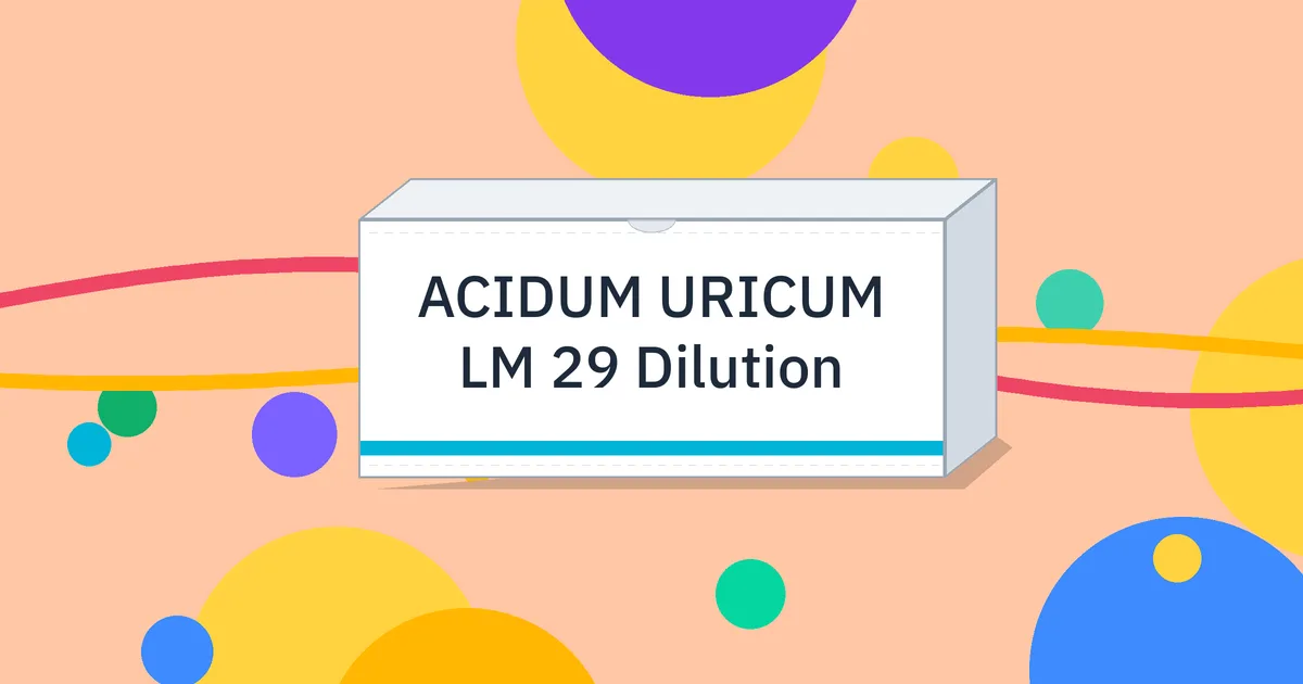 Symbolbild: Packung mit der Aufschrift ACIDUM URICUM LM 29 Dilution (PZN 13289077) – Verfügbarkeit und Bezug in Apotheken in Frankfurt am Main