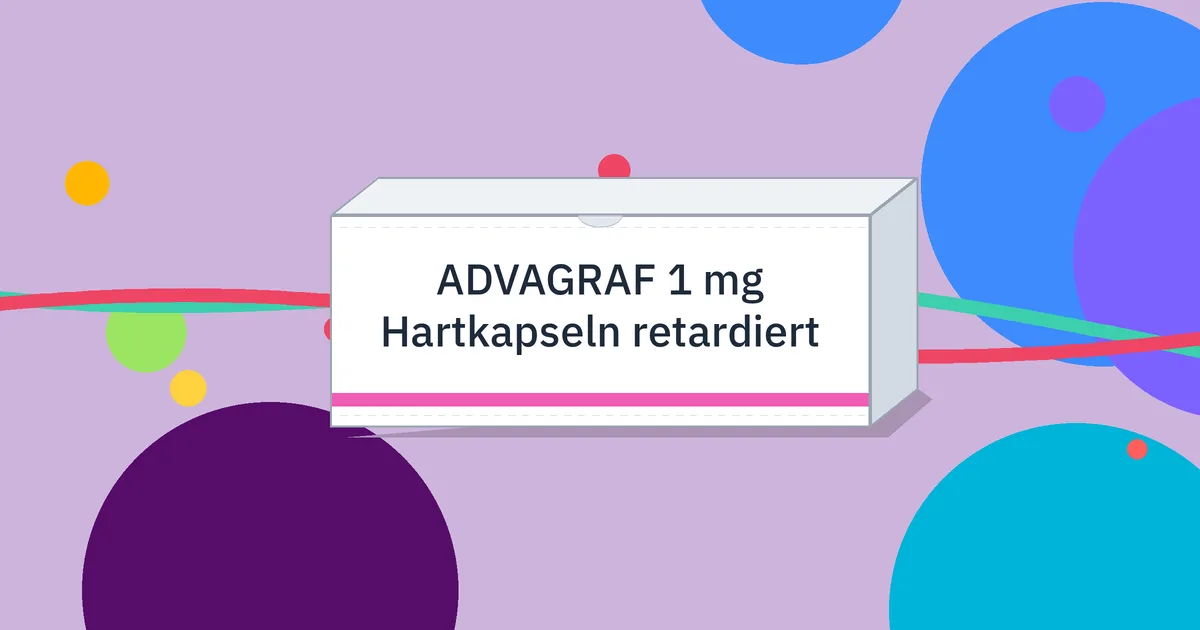 Symbolbild: Packung mit der Aufschrift ADVAGRAF 1 mg Hartkapseln retardiert (PZN 14367388) – Verfügbarkeit und Bezug in Apotheken in Frankfurt am Main