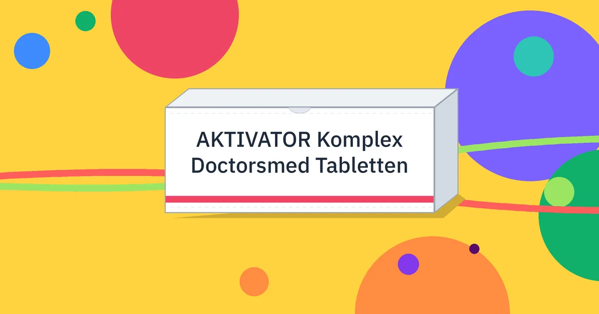 Symbolbild: Packung mit der Aufschrift AKTIVATOR Komplex Doctorsmed Tabletten (PZN 11517551) – Verfügbarkeit und Bezug in Apotheken in Frankfurt am Main