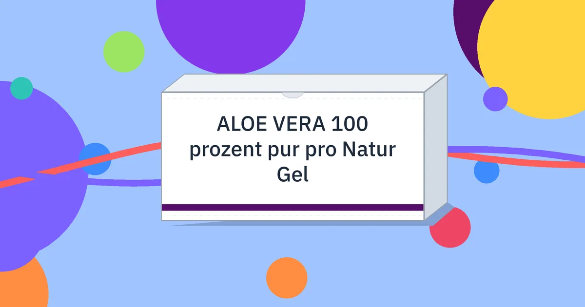 Symbolbild: Packung mit der Aufschrift ALOE VERA 100 prozent pur pro Natur Gel (PZN 06159670) – Verfügbarkeit und Bezug in Apotheken in Frankfurt am Main