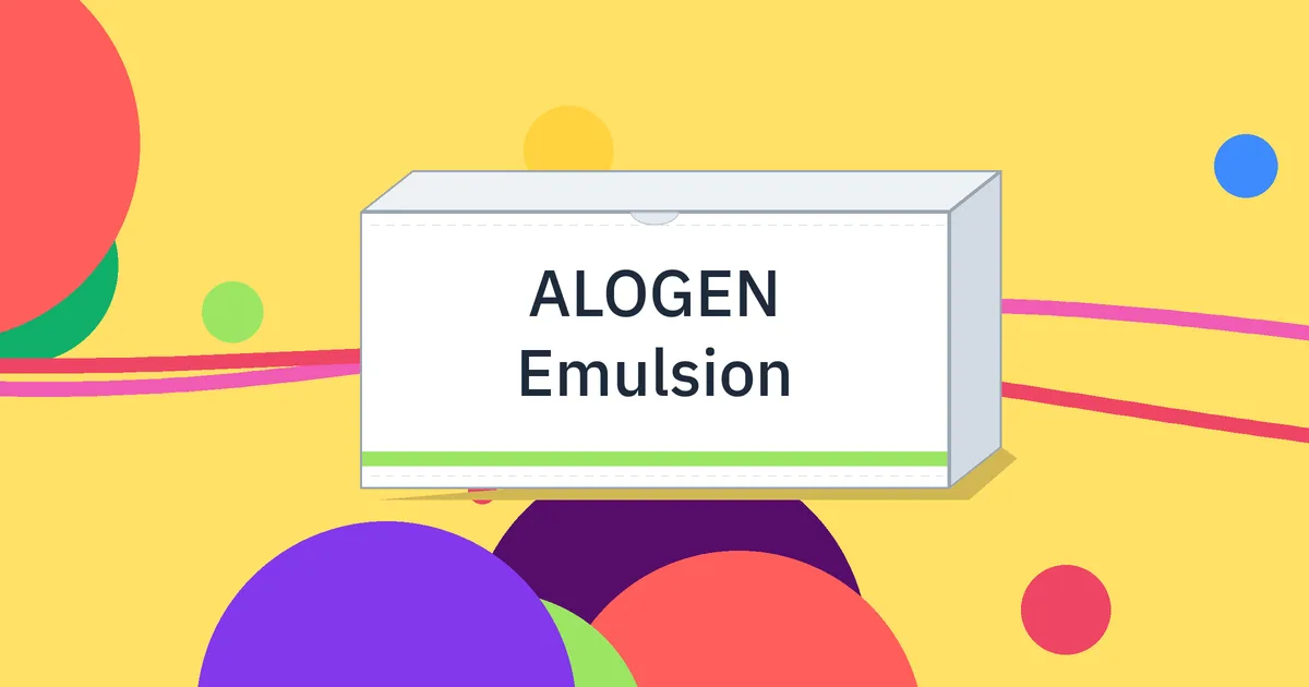 Symbolbild: Packung mit der Aufschrift ALOGEN Emulsion (PZN 09527045) – Verfügbarkeit und Bezug in Apotheken in Frankfurt am Main