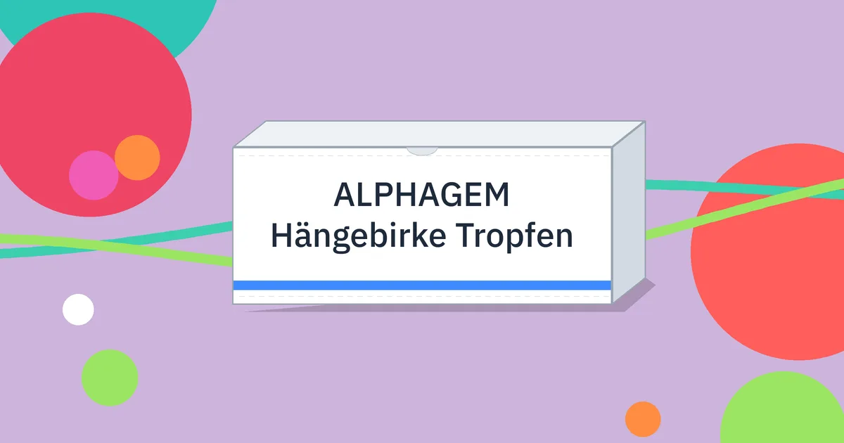 Symbolbild: Packung mit der Aufschrift ALPHAGEM Hängebirke Tropfen (PZN 20297031) – Verfügbarkeit und Bezug in Apotheken in Frankfurt am Main