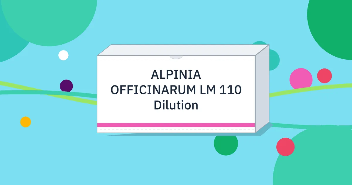Symbolbild: Packung mit der Aufschrift ALPINIA OFFICINARUM LM 110 Dilution (PZN 13314160) – Verfügbarkeit und Bezug in Apotheken in Frankfurt am Main