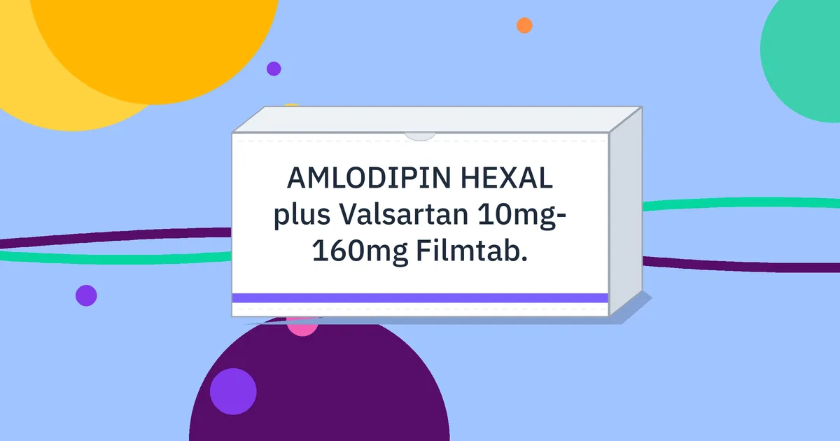 Symbolbild: Packung mit der Aufschrift AMLODIPIN HEXAL plus Valsartan 10mg-160mg Filmtab. (PZN 19429378) – Verfügbarkeit und Bezug in Apotheken in Frankfurt am Main