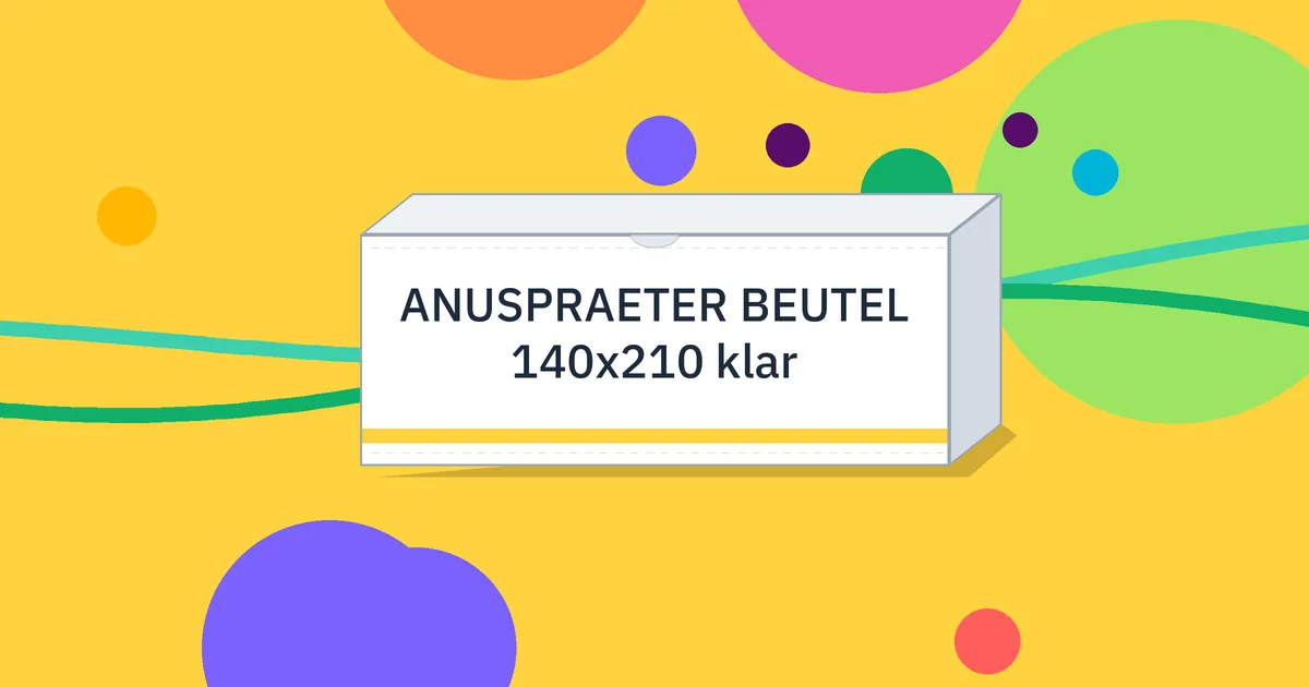Symbolbild: Packung mit der Aufschrift ANUSPRAETER BEUTEL 140x210 klar (PZN 01723769) – Verfügbarkeit und Bezug in Apotheken in Frankfurt am Main