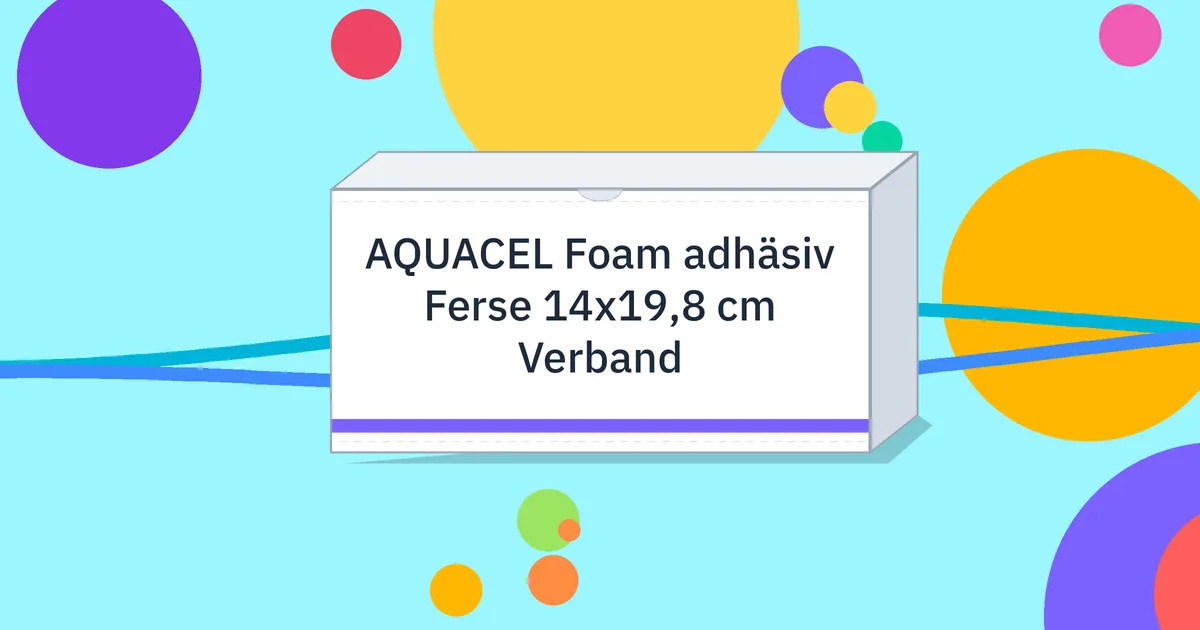 Symbolbild: Packung mit der Aufschrift AQUACEL Foam adhäsiv Ferse 14x19,8 cm Verband (PZN 19698517) – Verfügbarkeit und Bezug in Apotheken in Frankfurt am Main