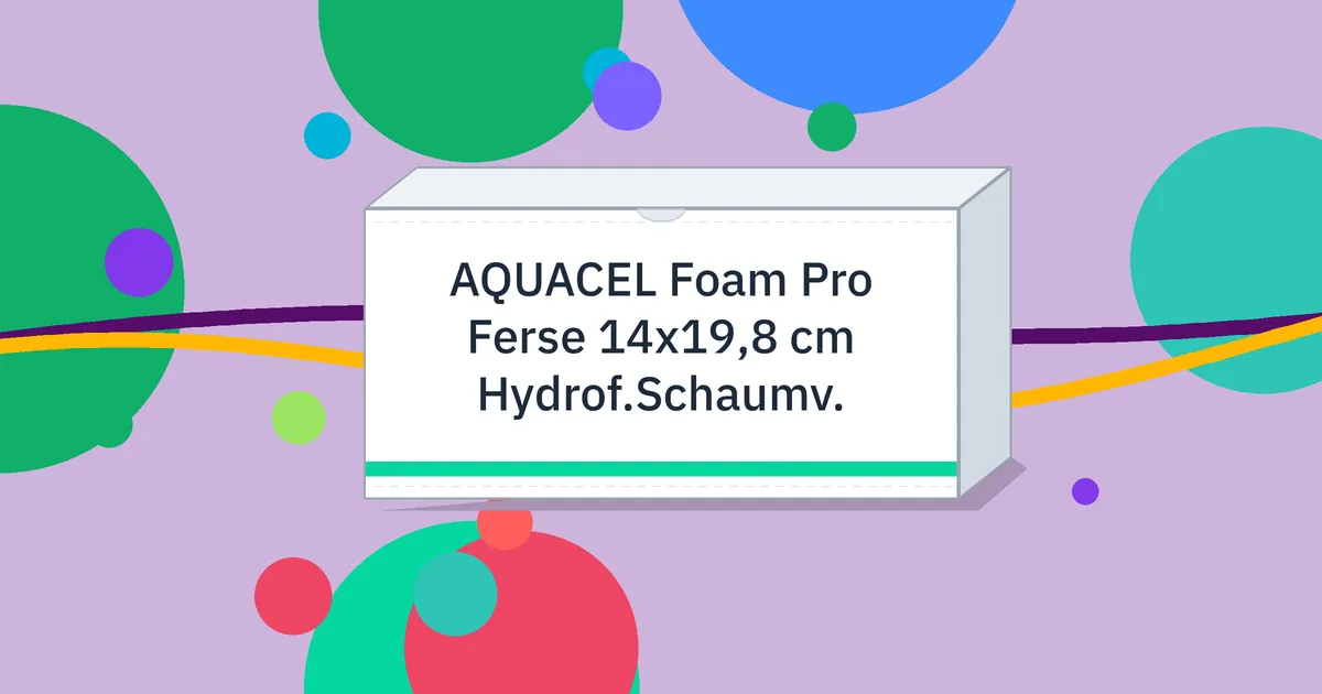 Symbolbild: Packung mit der Aufschrift AQUACEL Foam Pro Ferse 14x19,8 cm Hydrof.Schaumv. (PZN 19462105) – Verfügbarkeit und Bezug in Apotheken in Frankfurt am Main
