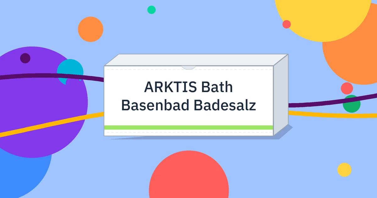 Symbolbild: Packung mit der Aufschrift ARKTIS Bath Basenbad Badesalz (PZN 15637737) – Verfügbarkeit und Bezug in Apotheken in Frankfurt am Main