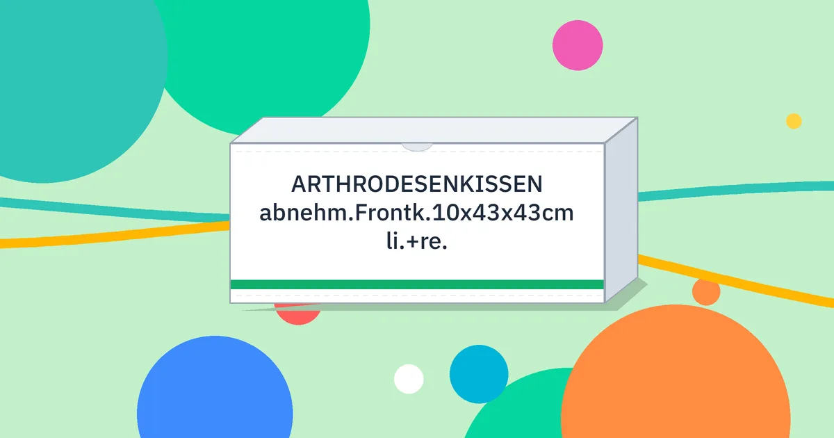 Symbolbild: Packung mit der Aufschrift ARTHRODESENKISSEN abnehm.Frontk.10x43x43cm li.+re. (PZN 05957145) – Verfügbarkeit und Bezug in Apotheken in Frankfurt am Main