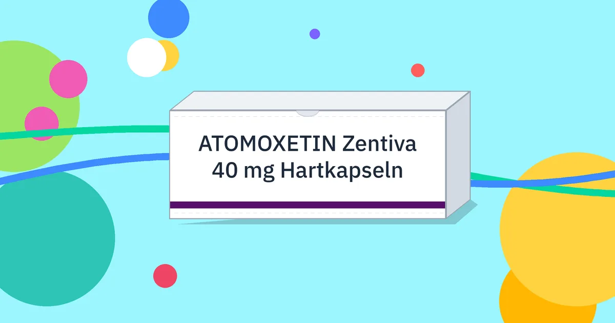 Symbolbild: Packung mit der Aufschrift ATOMOXETIN Zentiva 40 mg Hartkapseln (PZN 14313470) – Verfügbarkeit und Bezug in Apotheken in Frankfurt am Main