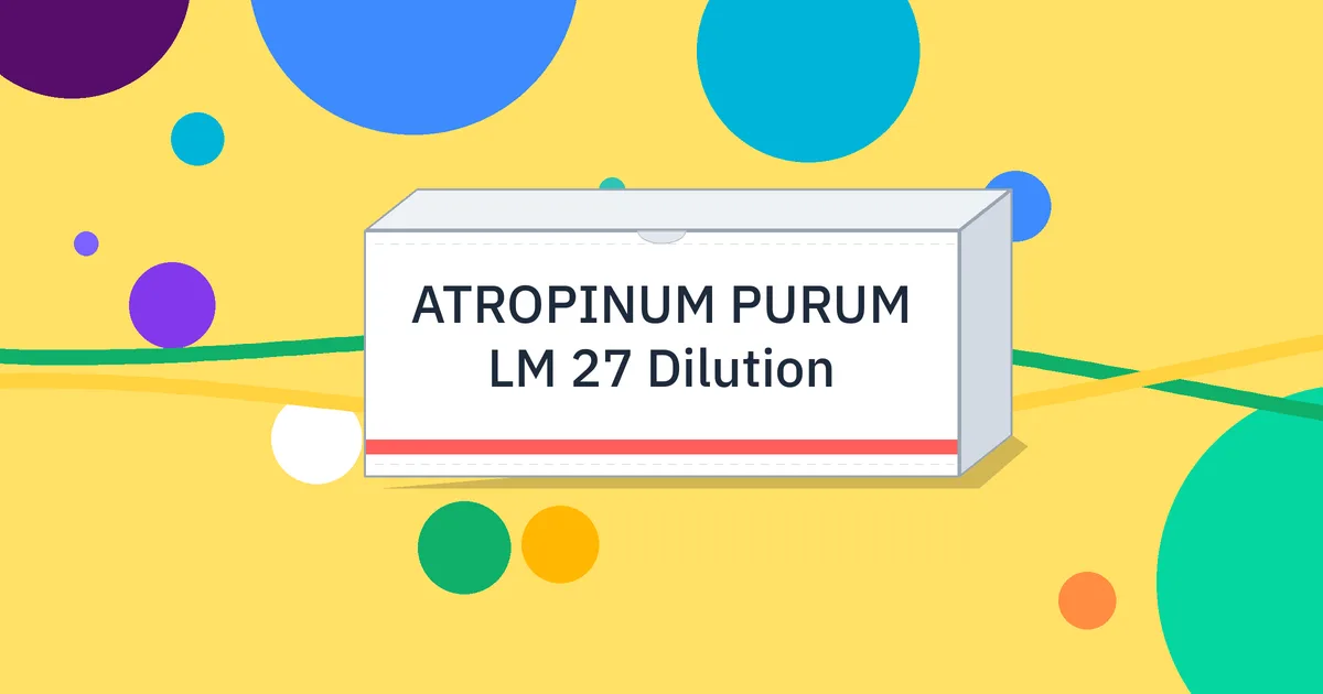 Symbolbild: Packung mit der Aufschrift ATROPINUM PURUM LM 27 Dilution (PZN 12782663) – Verfügbarkeit und Bezug in Apotheken in Frankfurt am Main