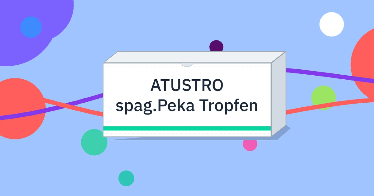 Symbolbild: Packung mit der Aufschrift ATUSTRO spag.Peka Tropfen (PZN 03796264) – Verfügbarkeit und Bezug in Apotheken in Frankfurt am Main