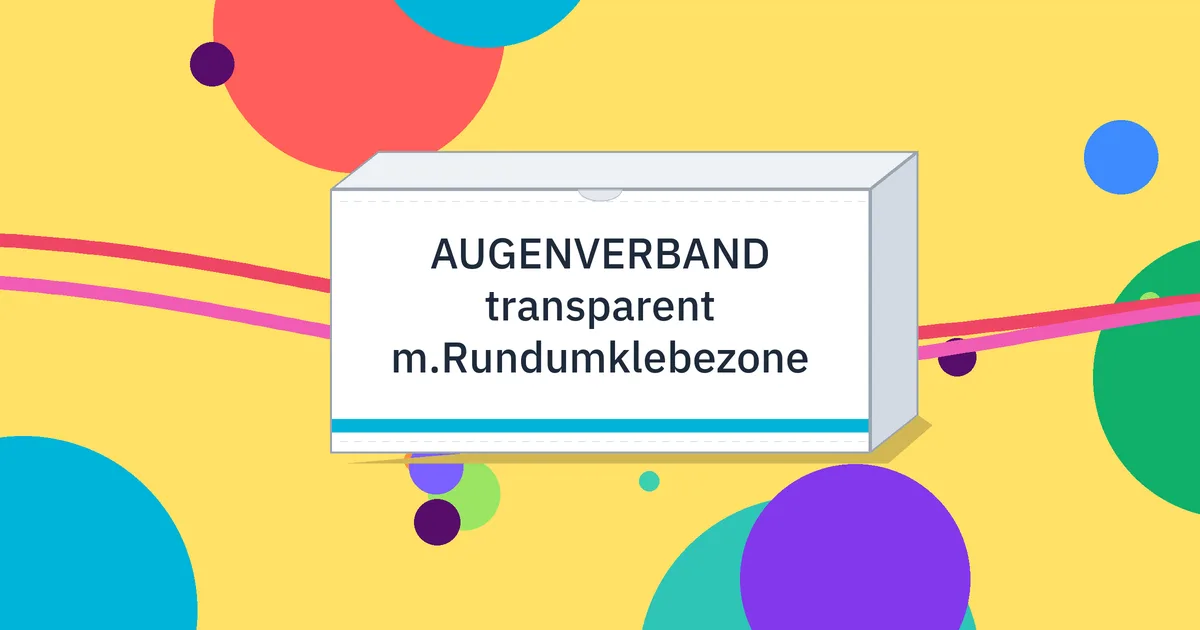 Symbolbild: Packung mit der Aufschrift AUGENVERBAND transparent m.Rundumklebezone (PZN 12654020) – Verfügbarkeit und Bezug in Apotheken in Frankfurt am Main