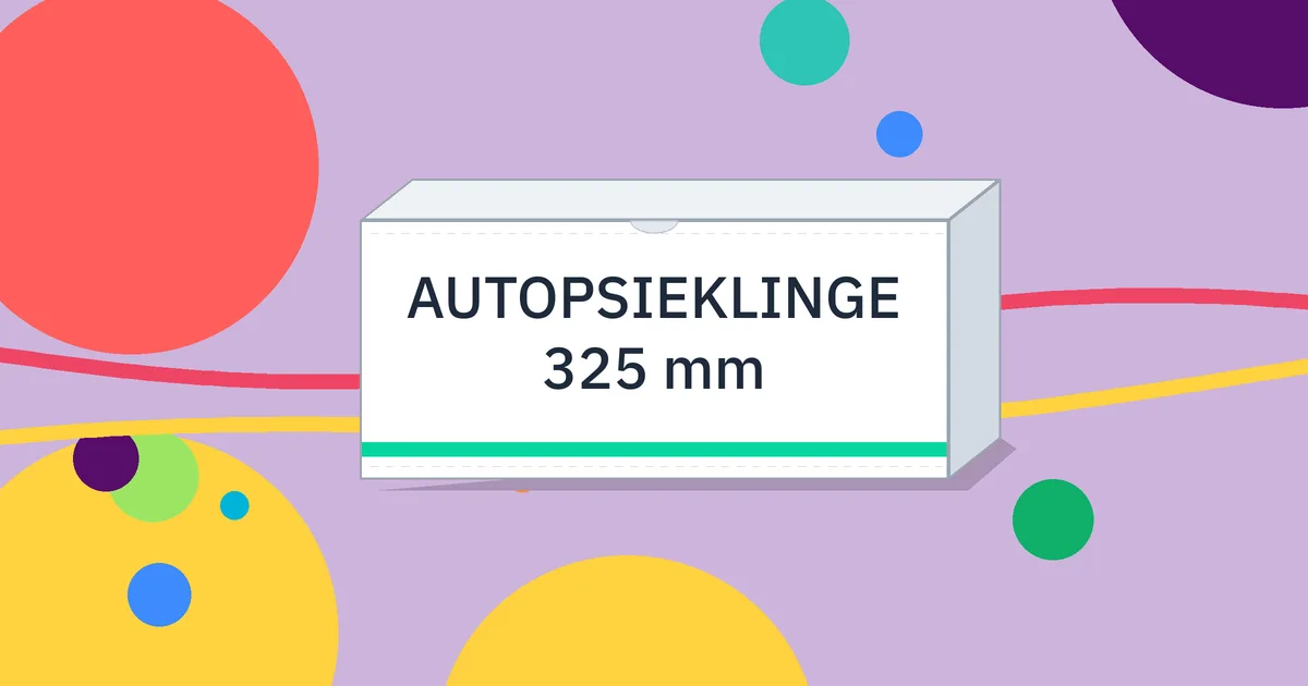 Symbolbild: Packung mit der Aufschrift AUTOPSIEKLINGE 325 mm (PZN 06634987) – Verfügbarkeit und Bezug in Apotheken in Frankfurt am Main