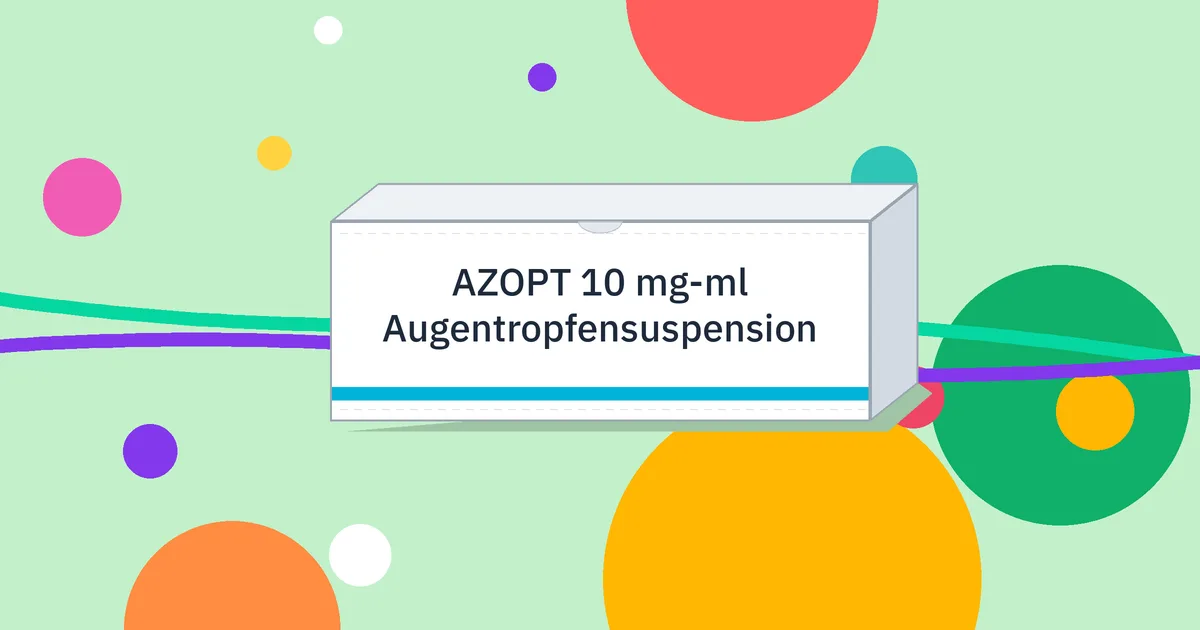 Symbolbild: Packung mit der Aufschrift AZOPT 10 mg-ml Augentropfensuspension (PZN 12500297) – Verfügbarkeit und Bezug in Apotheken in Frankfurt am Main