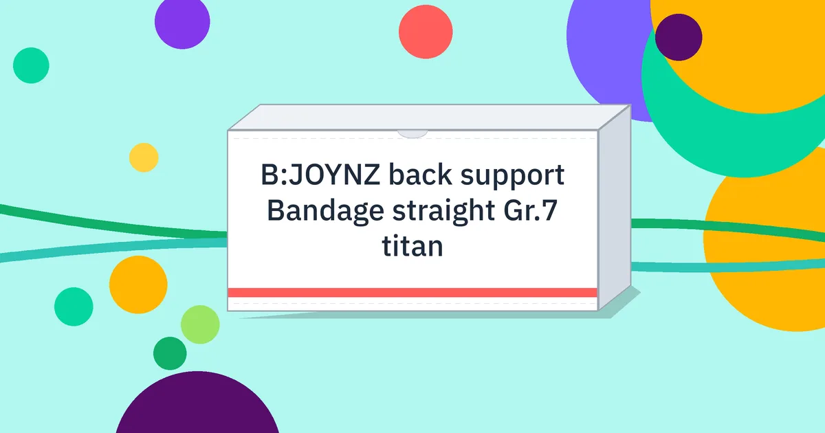 Symbolbild: Packung mit der Aufschrift B:JOYNZ back support Bandage straight Gr.7 titan (PZN 20521818) – Verfügbarkeit und Bezug in Apotheken in Frankfurt am Main