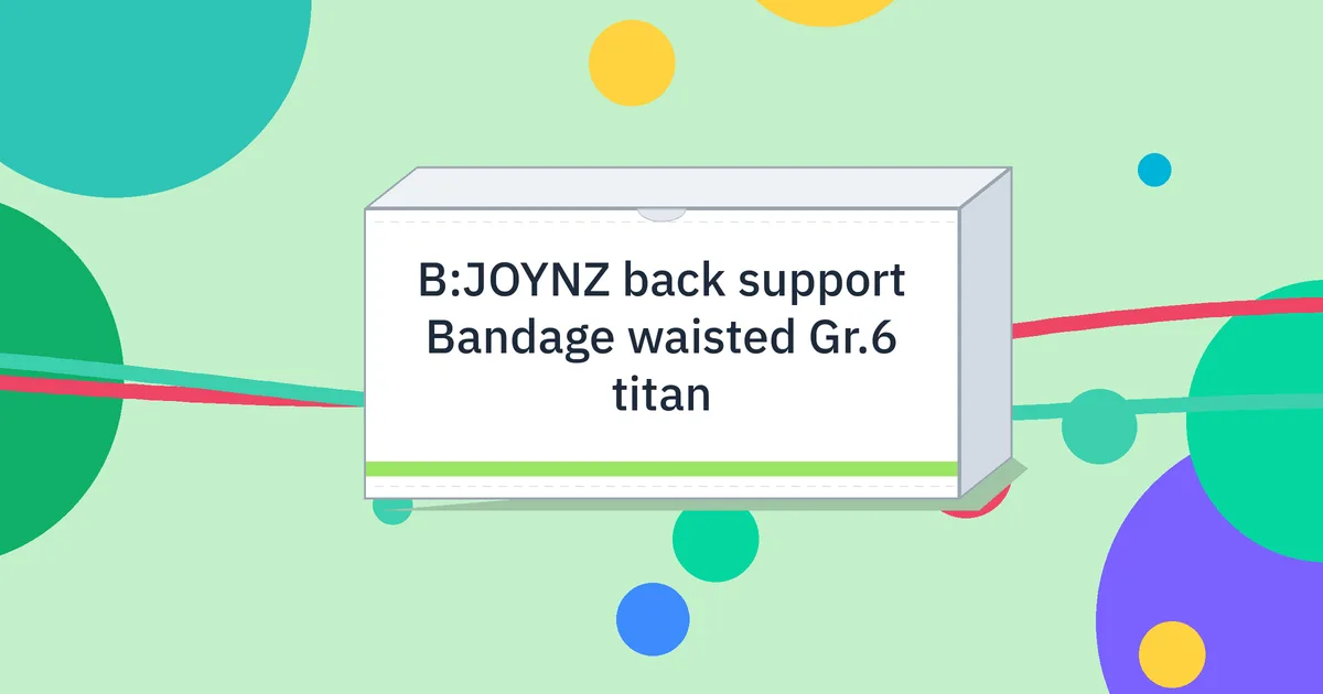 Symbolbild: Packung mit der Aufschrift B:JOYNZ back support Bandage waisted Gr.6 titan (PZN 20521907) – Verfügbarkeit und Bezug in Apotheken in Frankfurt am Main