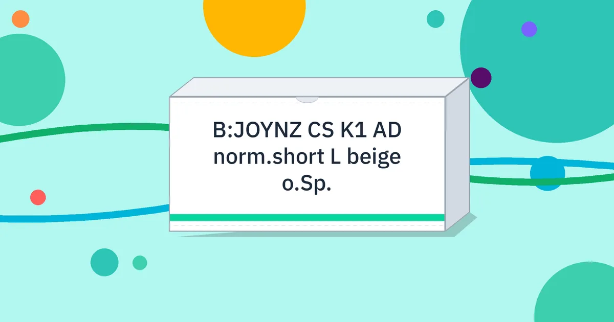 Symbolbild: Packung mit der Aufschrift B:JOYNZ CS K1 AD norm.short L beige o.Sp. (PZN 20524834) – Verfügbarkeit und Bezug in Apotheken in Frankfurt am Main