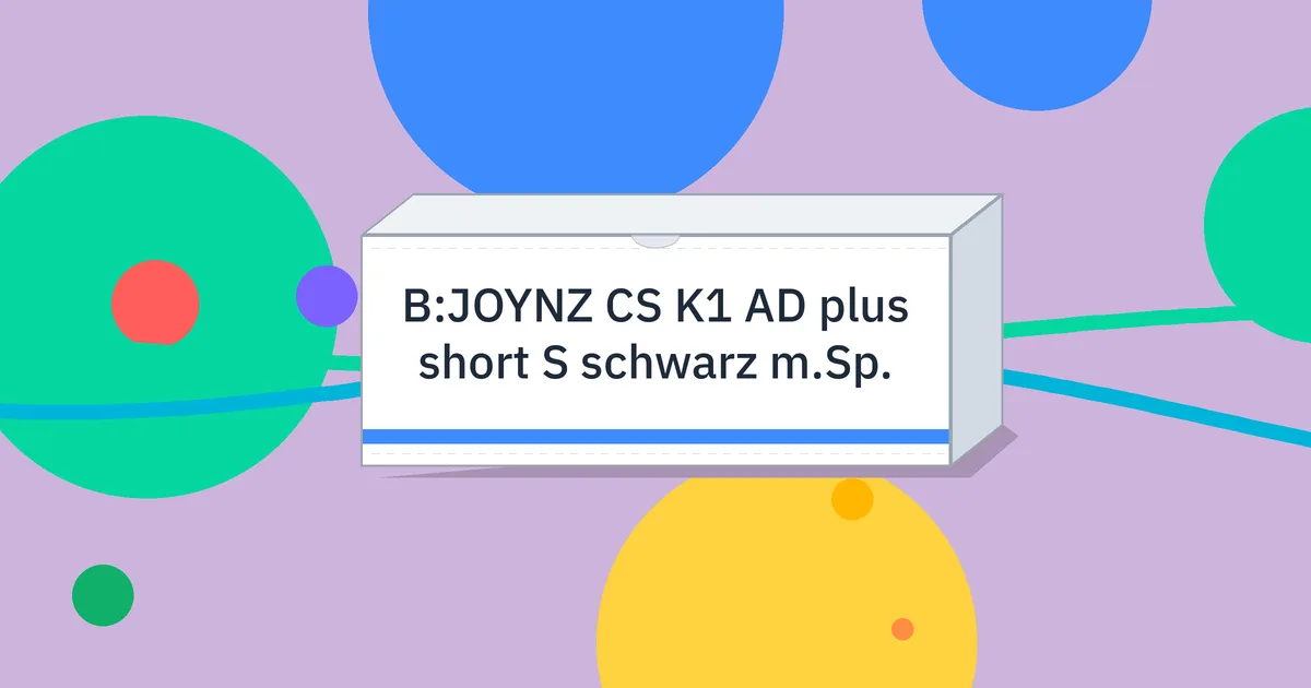 Symbolbild: Packung mit der Aufschrift B:JOYNZ CS K1 AD plus short S schwarz m.Sp. (PZN 20527809) – Verfügbarkeit und Bezug in Apotheken in Frankfurt am Main