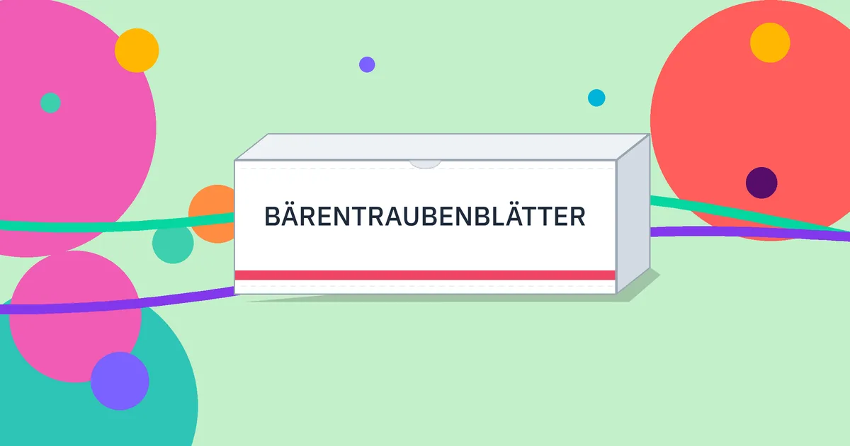 Symbolbild: Packung mit der Aufschrift BÄRENTRAUBENBLÄTTER (PZN 18852614) – Verfügbarkeit und Bezug in Apotheken in Frankfurt am Main