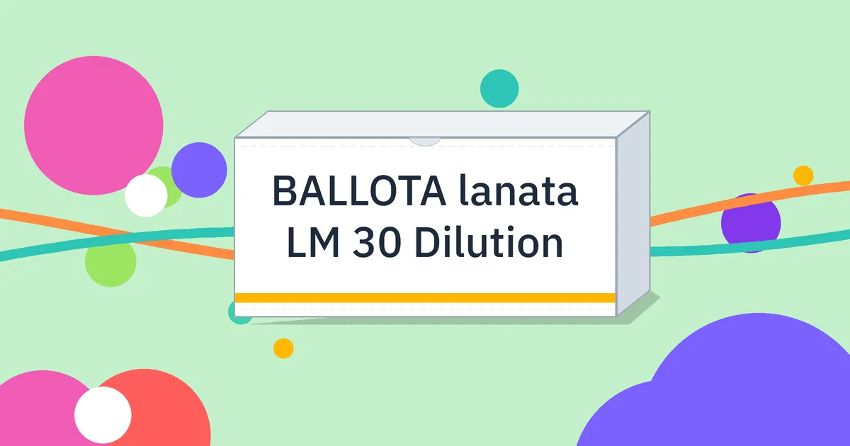 Symbolbild: Packung mit der Aufschrift BALLOTA lanata LM 30 Dilution (PZN 13374386) – Verfügbarkeit und Bezug in Apotheken in Frankfurt am Main