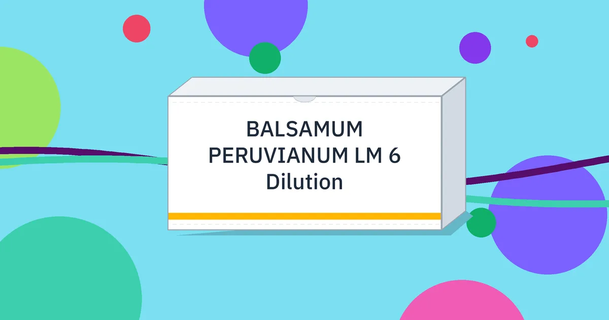 Symbolbild: Packung mit der Aufschrift BALSAMUM PERUVIANUM LM 6 Dilution (PZN 12787146) – Verfügbarkeit und Bezug in Apotheken in Frankfurt am Main