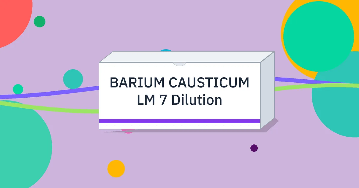 Symbolbild: Packung mit der Aufschrift BARIUM CAUSTICUM LM 7 Dilution (PZN 13376439) – Verfügbarkeit und Bezug in Apotheken in Frankfurt am Main