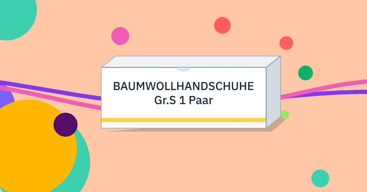 Symbolbild: Packung mit der Aufschrift BAUMWOLLHANDSCHUHE Gr.S 1 Paar (PZN 09330940) – Verfügbarkeit und Bezug in Apotheken in Frankfurt am Main