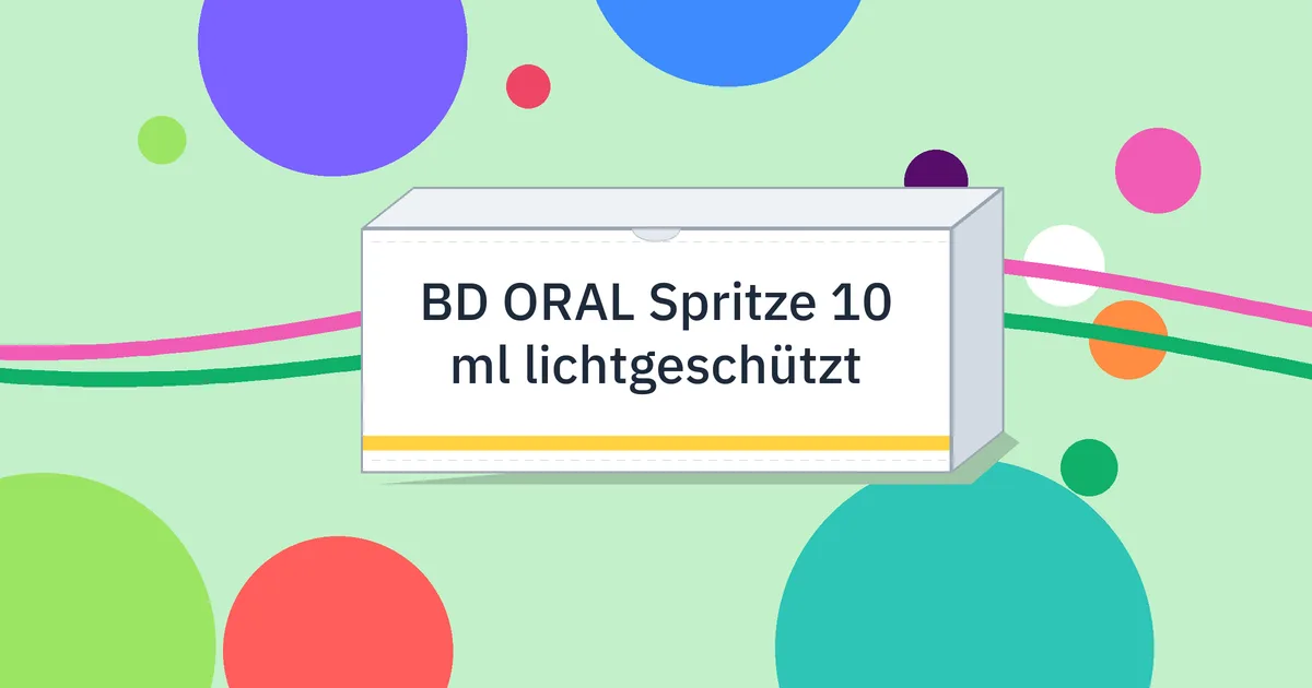 Symbolbild: Packung mit der Aufschrift BD ORAL Spritze 10 ml lichtgeschützt (PZN 06728719) – Verfügbarkeit und Bezug in Apotheken in Frankfurt am Main