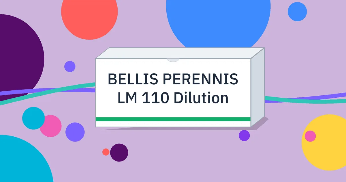Symbolbild: Packung mit der Aufschrift BELLIS PERENNIS LM 110 Dilution (PZN 12791886) – Verfügbarkeit und Bezug in Apotheken in Frankfurt am Main