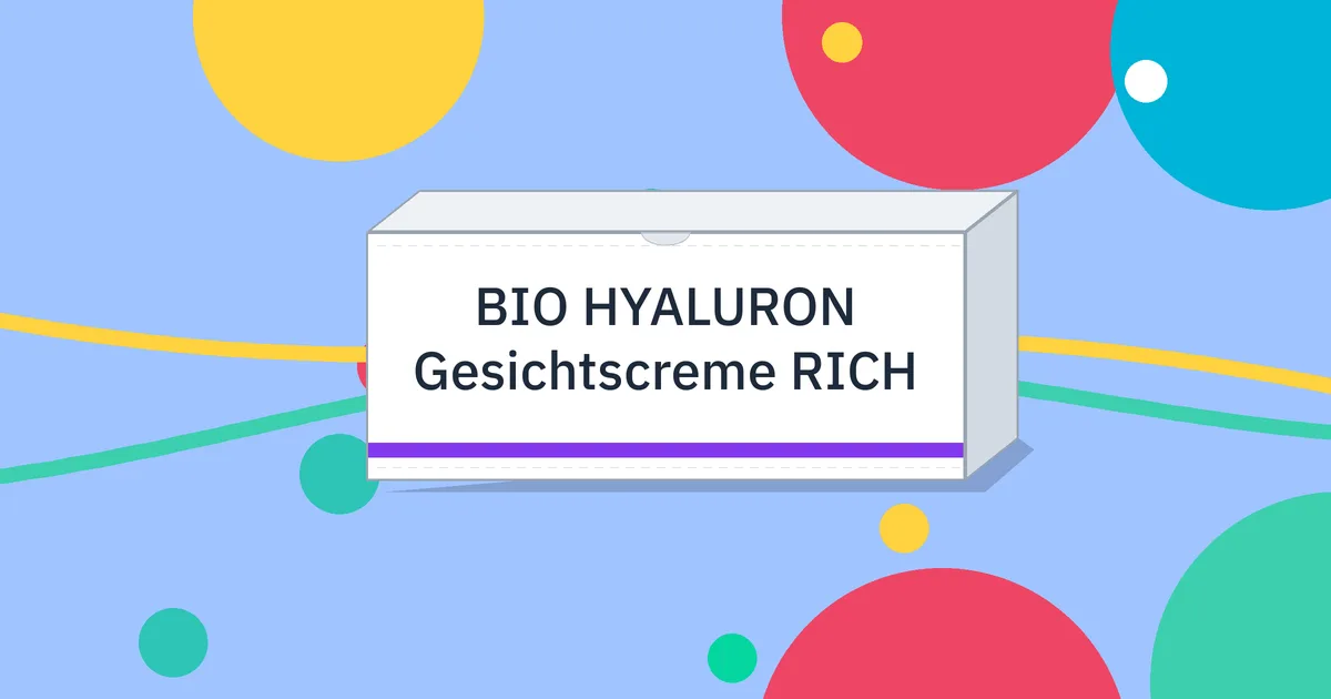 Symbolbild: Packung mit der Aufschrift BIO HYALURON Gesichtscreme RICH (PZN 12513058) – Verfügbarkeit und Bezug in Apotheken in Frankfurt am Main