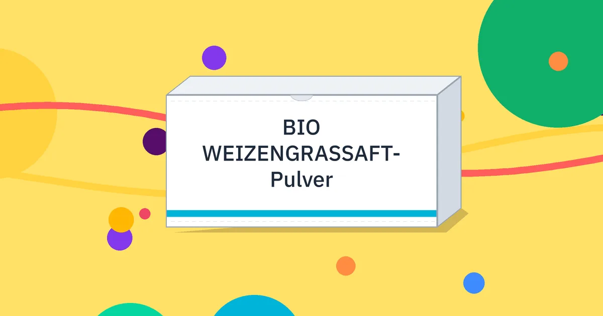 Symbolbild: Packung mit der Aufschrift BIO WEIZENGRASSAFT-Pulver (PZN 11890385) – Verfügbarkeit und Bezug in Apotheken in Frankfurt am Main
