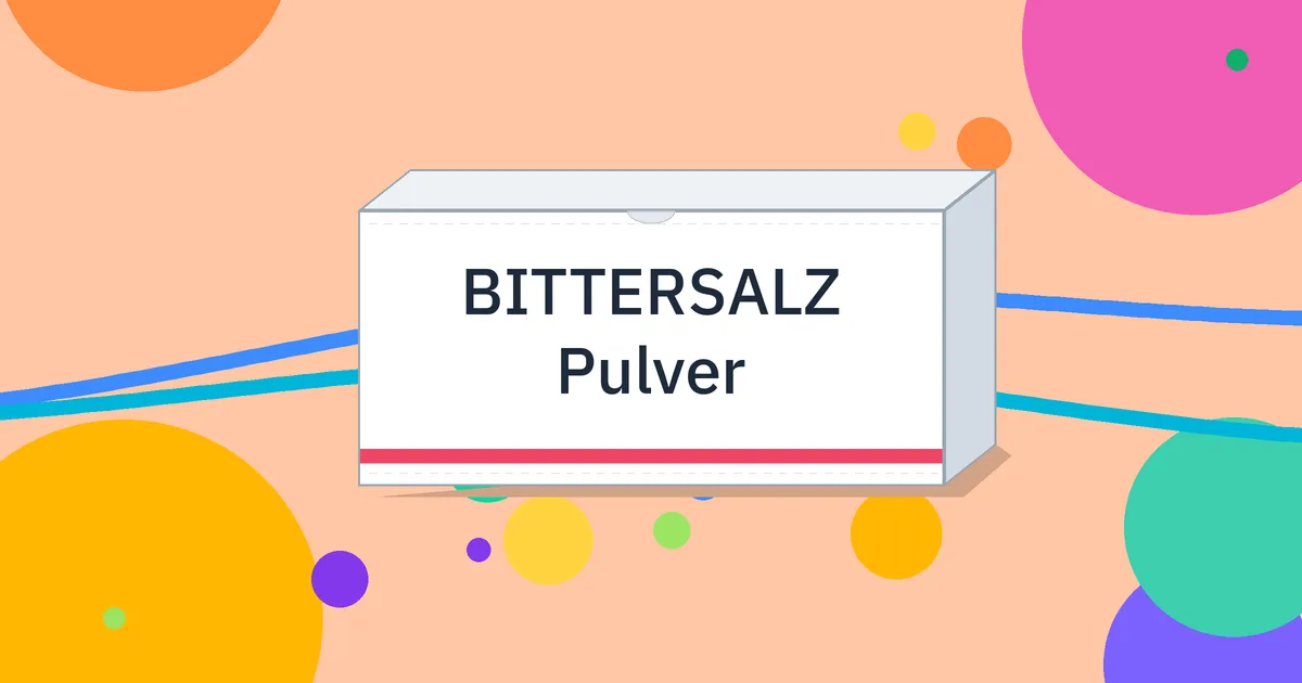 Symbolbild: Packung mit der Aufschrift BITTERSALZ Pulver (PZN 01569860) – Verfügbarkeit und Bezug in Apotheken in Frankfurt am Main