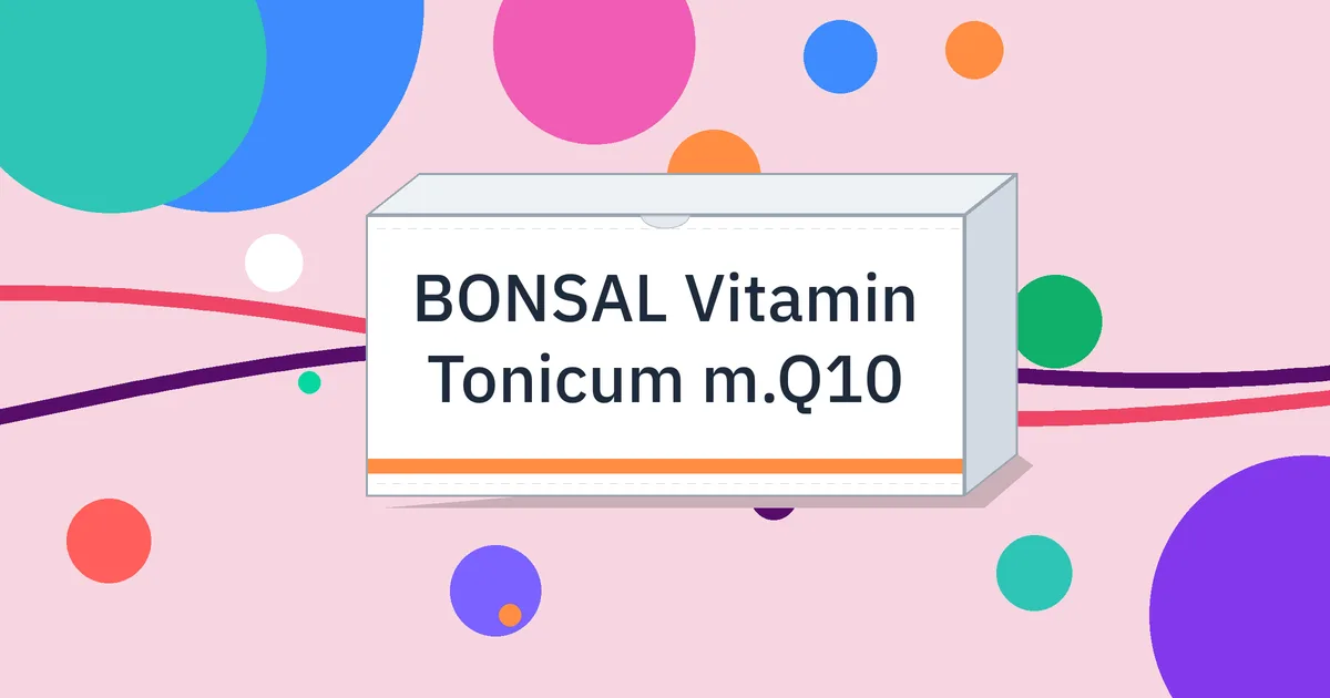 Symbolbild: Packung mit der Aufschrift BONSAL Vitamin Tonicum m.Q10 (PZN 01521072) – Verfügbarkeit und Bezug in Apotheken in Frankfurt am Main