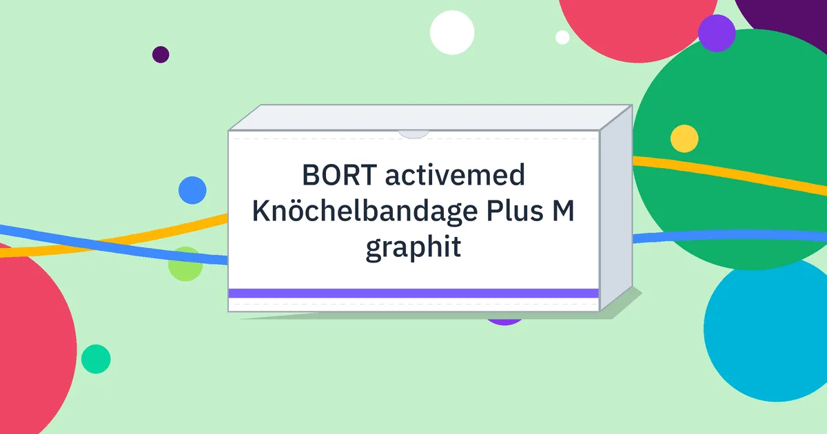 Symbolbild: Packung mit der Aufschrift BORT activemed Knöchelbandage Plus M graphit (PZN 19111096) – Verfügbarkeit und Bezug in Apotheken in Frankfurt am Main