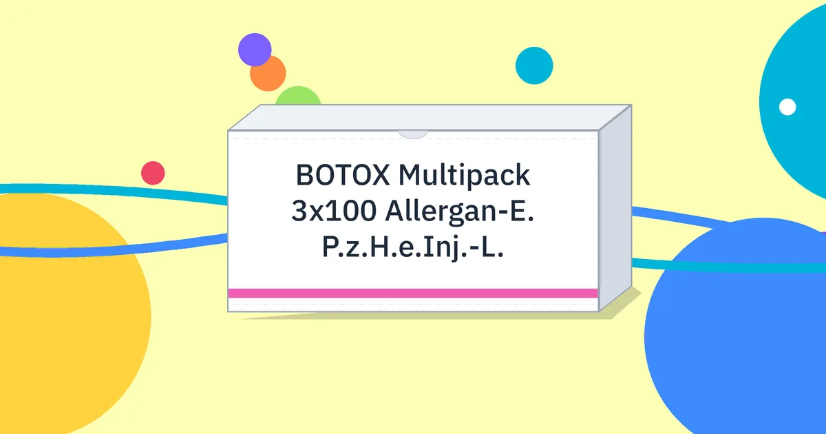 Symbolbild: Packung mit der Aufschrift BOTOX Multipack 3x100 Allergan-E. P.z.H.e.Inj.-L. (PZN 04102950) – Verfügbarkeit und Bezug in Apotheken in Frankfurt am Main