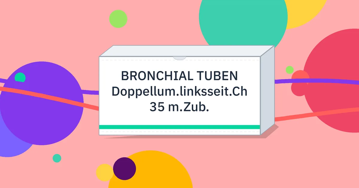 Symbolbild: Packung mit der Aufschrift BRONCHIAL TUBEN Doppellum.linksseit.Ch 35 m.Zub. (PZN 01354504) – Verfügbarkeit und Bezug in Apotheken in Frankfurt am Main