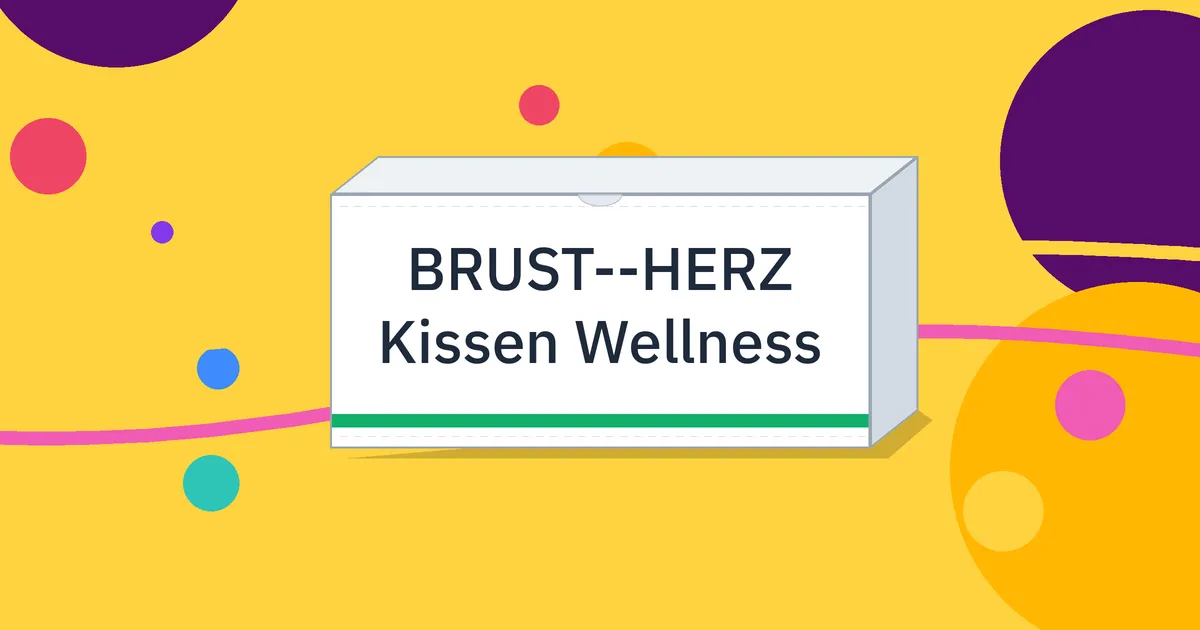 Symbolbild: Packung mit der Aufschrift BRUST--HERZ Kissen Wellness (PZN 19180772) – Verfügbarkeit und Bezug in Apotheken in Frankfurt am Main