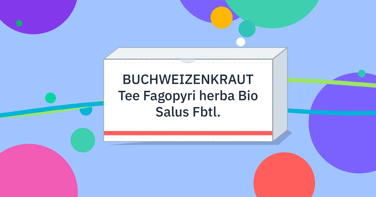 Symbolbild: Packung mit der Aufschrift BUCHWEIZENKRAUT Tee Fagopyri herba Bio Salus Fbtl. (PZN 06765749) – Verfügbarkeit und Bezug in Apotheken in Frankfurt am Main